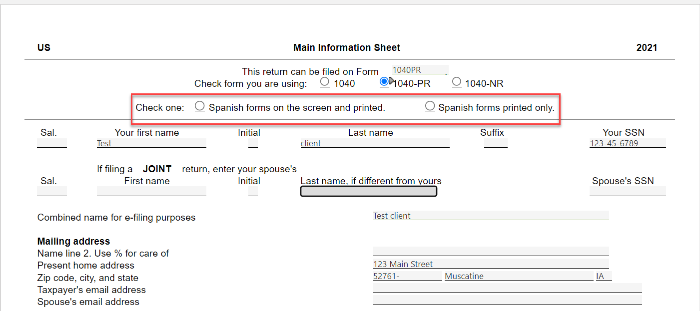 Printing Spanish Forms UltimateTax Solution Center
